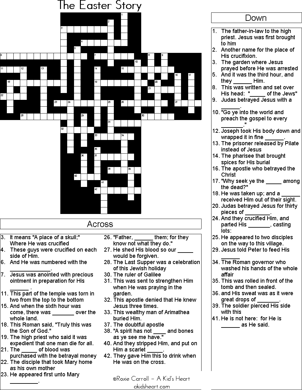 Printable Bible Crossword Puzzles For Adults Printable Crossword Puzzles