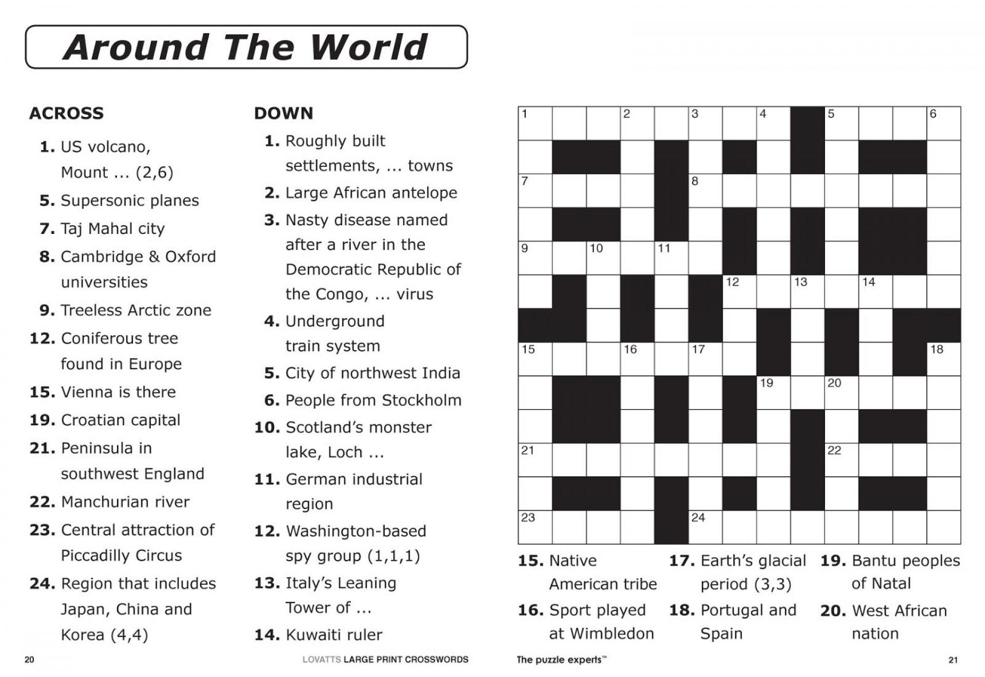 Large Printable Crossword Puzzles Printable Crossword Puzzles