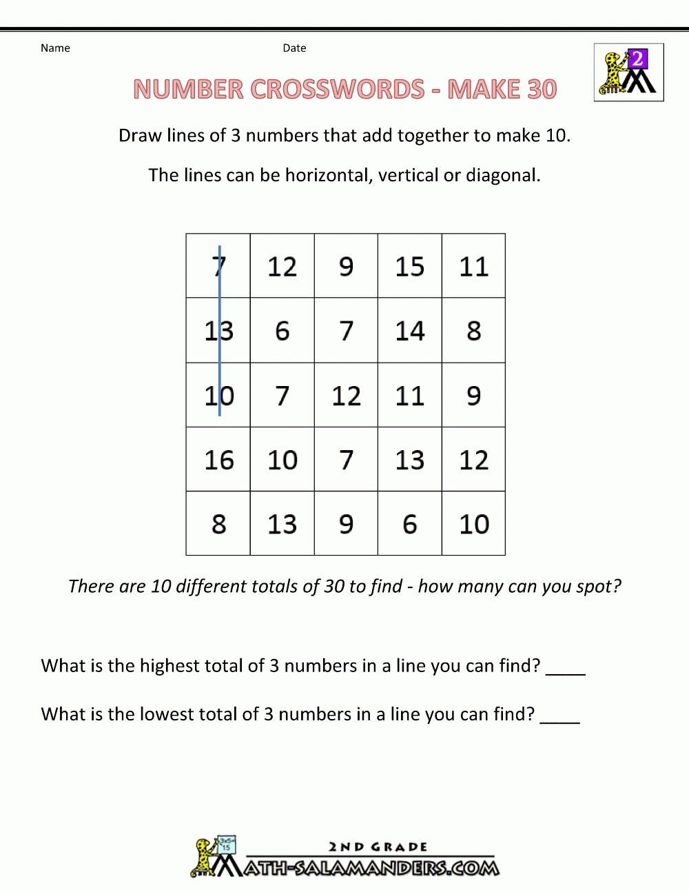 Printable Crossword Puzzles 2Nd Grade Printable Crossword Puzzles