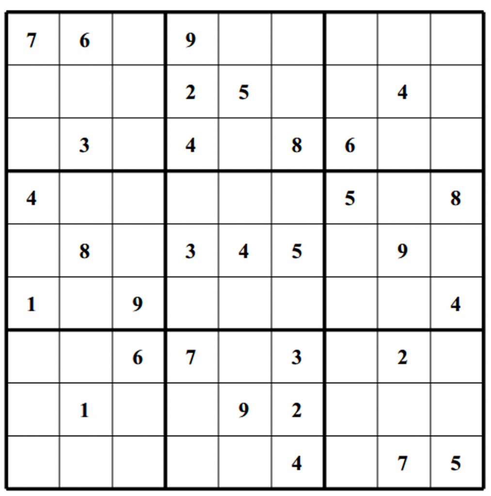 Printable Sudoku Puzzles 1 Per Page Printable Crossword Puzzles