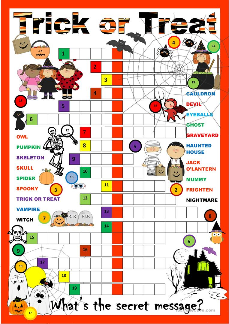 Halloween Crossword Puzzle Printable 3Rd Grade Printable Crossword