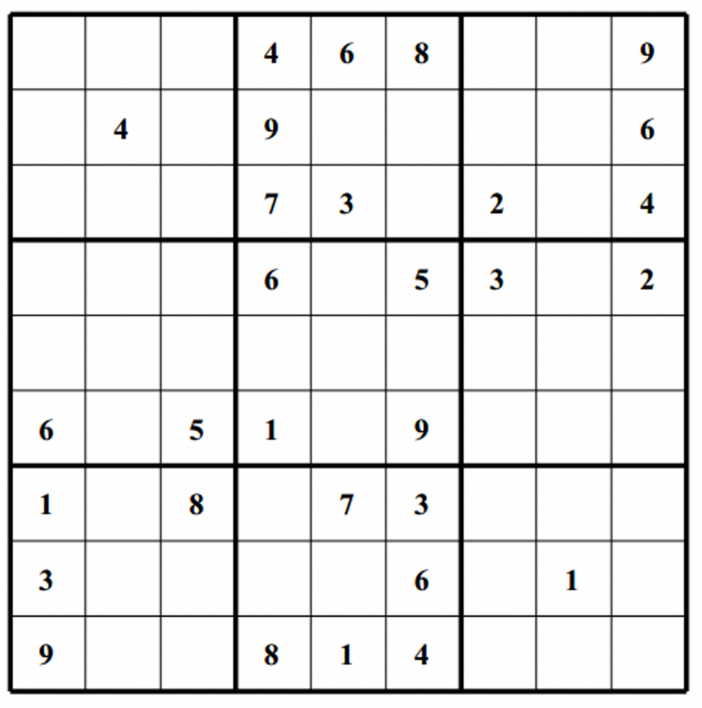 Printable Sudoku Puzzle Grids Printable Crossword Puzzles