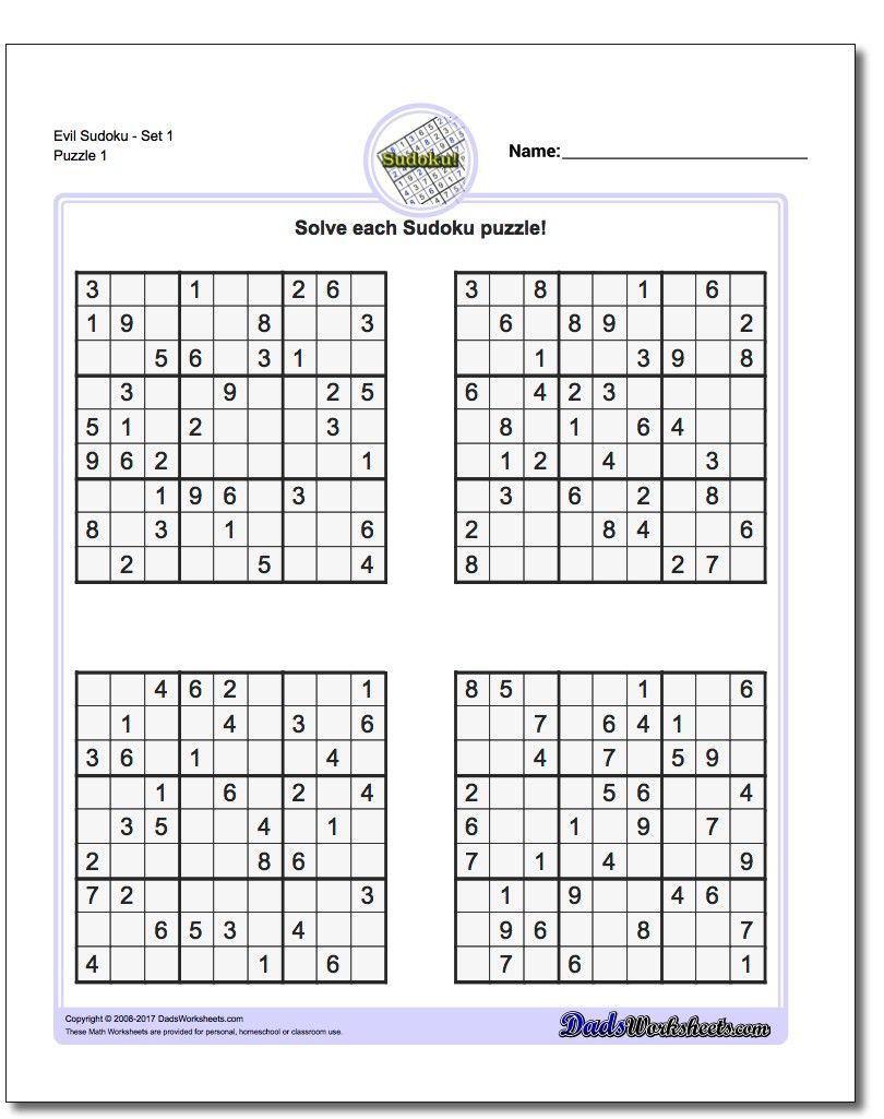 Printable Sudoku Puzzles Easy 1 Answers Printable Crossword Puzzles