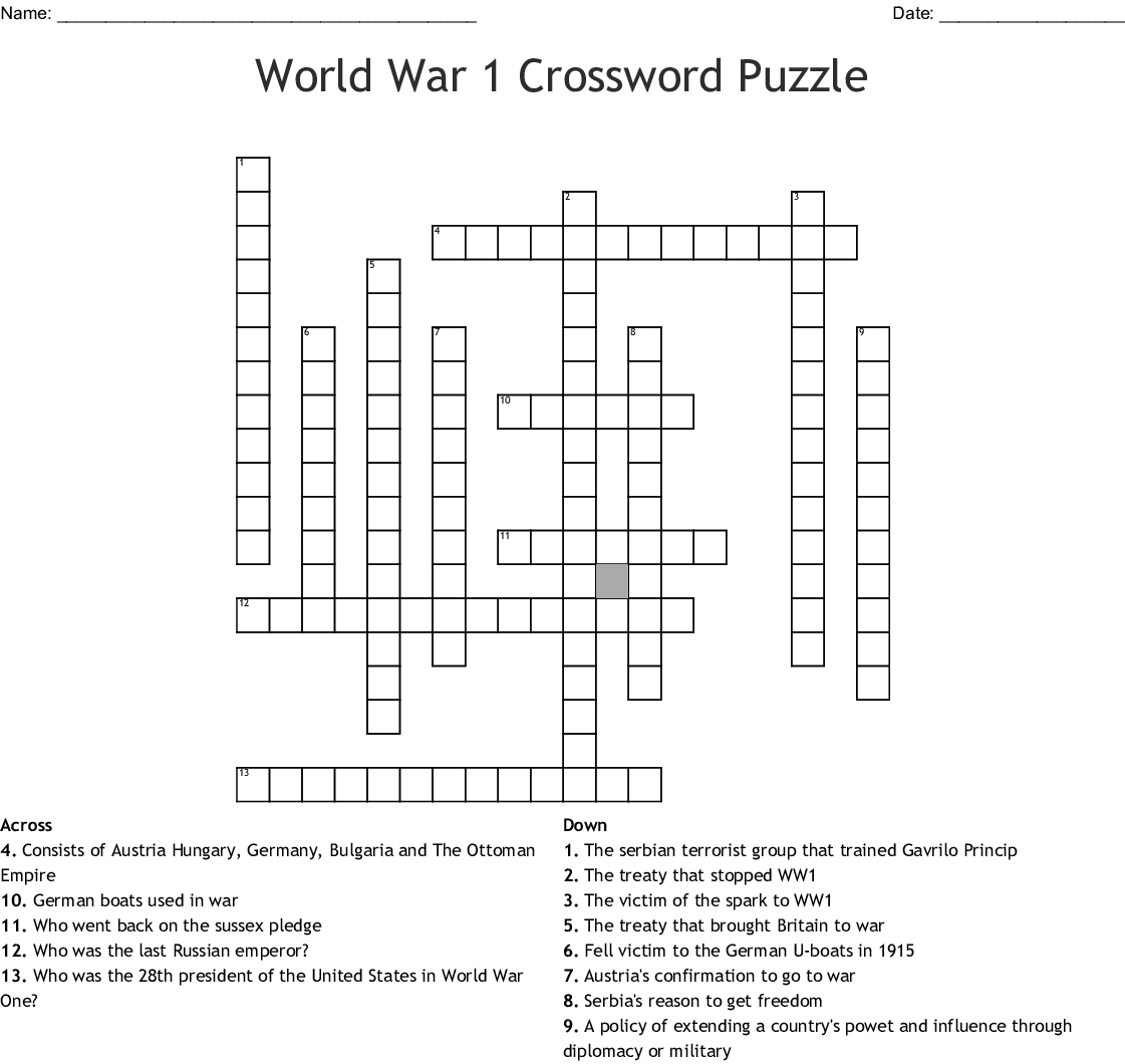 Printable Military Crossword Puzzles Printable Crossword Puzzles
